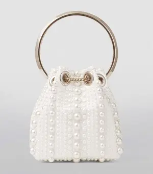 JIMMY CHOO Bon Bon Top-handle Bag - Ivory