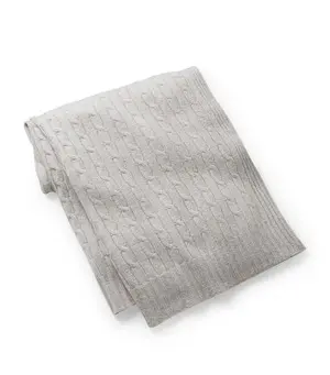 Ralph Lauren Cashmere Cable-knit Throw - Grey