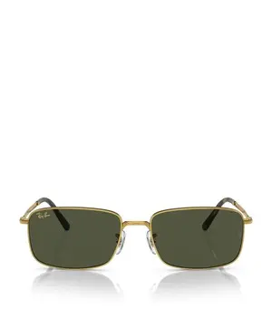 Ray-ban Metal Rectangle Sunglasses - Gold