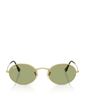 Ray-ban Oval Metal Sunglasses - Gold