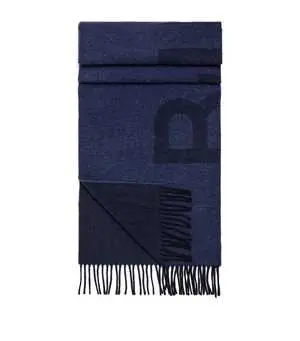Bogner Wool Logo Scarf - Navy