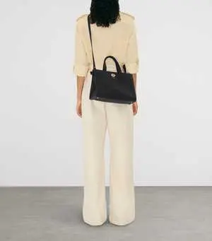 Burberry Small Calfskin Cotswolds Tote Bag - Black