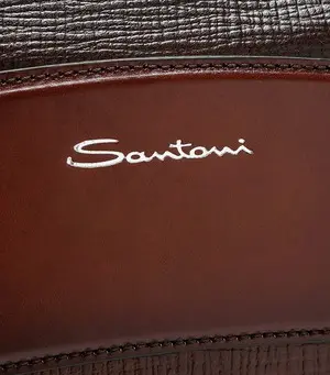 Santoni Leather Weekend Bag - Brown