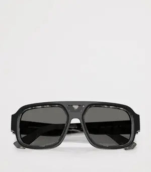 Dolce & Gabbana Oversized Pilot Sunglasses - Black