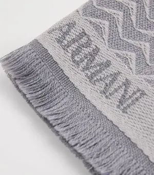Giorgio Armani Wool Geometric Print Scarf