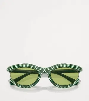 SWAROVSKI Oval Sk6006 Sunglasses - Green