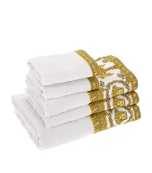 Versace Baroque Towels - White