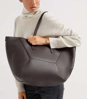 Brunello Cucinelli Bc Duo Calfskin Tote Bag - Brown