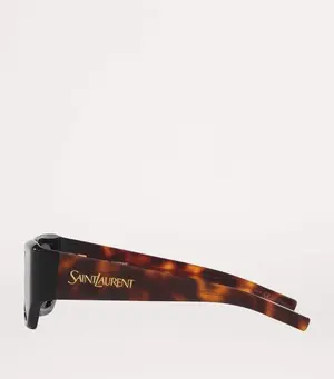Saint Laurent Sl 740 Pillowed Square Sunglasses - Black