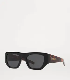Saint Laurent Sl 740 Pillowed Square Sunglasses - Black