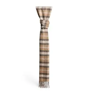 Harrods Cashmere Tartan Scarf - Grey