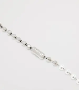 Alexander McQueen Faux Pearl And Skull Necklace - Black
