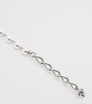 Alexander McQueen Faux Pearl And Skull Necklace - Black