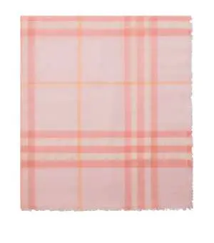 Burberry Wool Wide Check Scarf - Pink