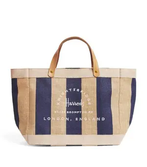 Harrods Knightsbridge Stripe Shopper Bag - Blue