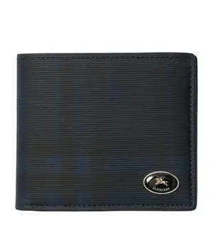 Burberry Check Bifold Wallet - Navy