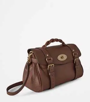 Mulberry Leather Alexa Crossbody Bag - Brown