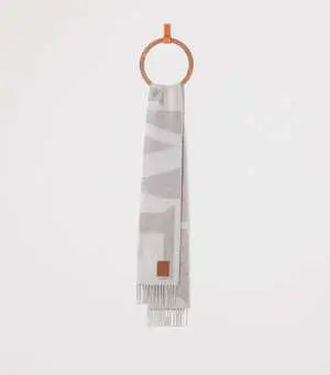 Loewe Cashmere Anagram Scarf - Grey