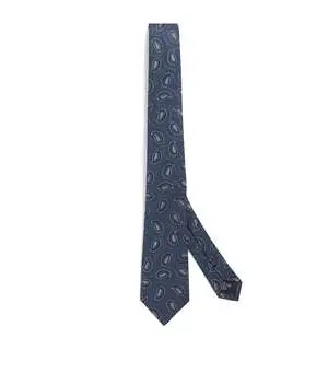 Giorgio Armani Silk Paisley Jacquard Neck Tie - Blue