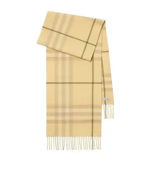 Burberry Cashmere Check Scarf - Yellow