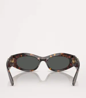 Versace Acetate Oval Sunglasses - Brown
