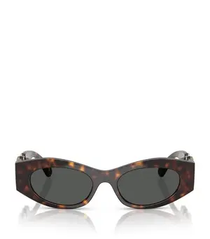 Versace Acetate Oval Sunglasses - Brown