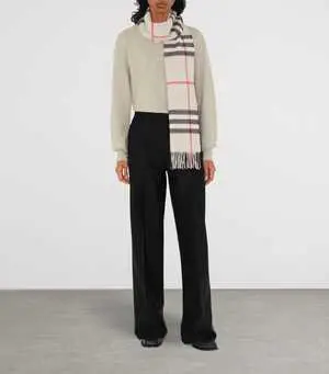 Burberry Cashmere Check Scarf - Beige