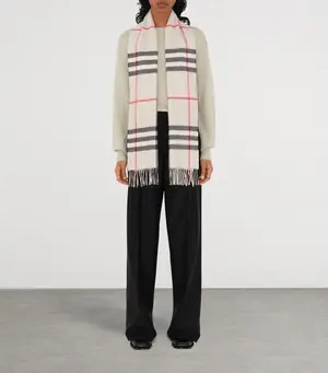 Burberry Cashmere Check Scarf - Beige