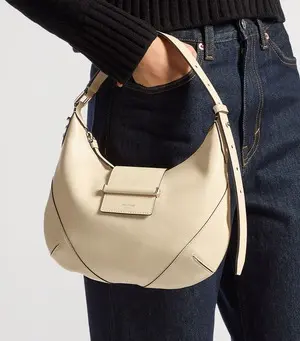 JIMMY CHOO Bar Leather Shoulder Bag - Beige