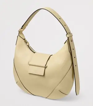 JIMMY CHOO Bar Leather Shoulder Bag - Beige