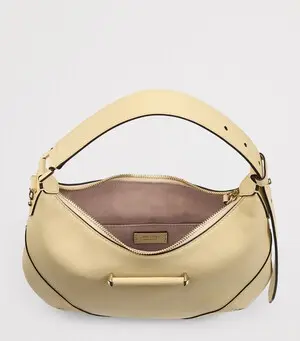JIMMY CHOO Bar Leather Shoulder Bag - Beige