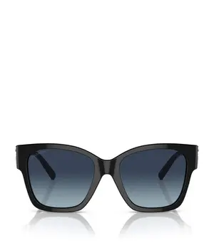 Tiffany & Co. Acetate Square Oversized Sunglasses - Black