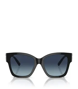 Tiffany & Co. Acetate Square Oversized Sunglasses - Black