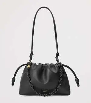 Loewe Medium Leather Flamenco Purse - Black