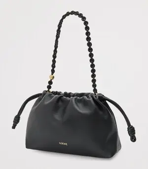 Loewe Medium Leather Flamenco Purse - Black