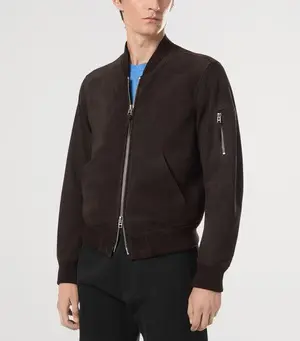 TOM FORD Leather Bomber Jacket - Brown