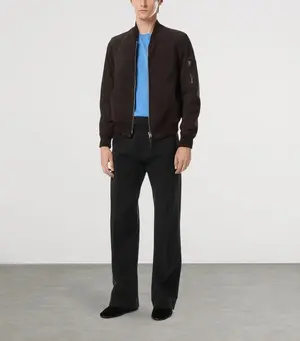 TOM FORD Leather Bomber Jacket - Brown