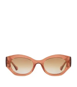 Gucci Injected Oval Sunglasses - Brown