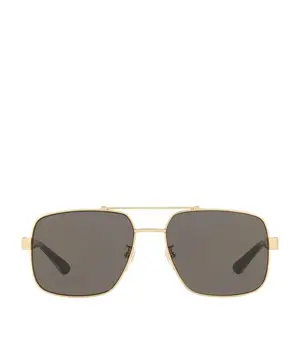 Gucci Metal Pilot Sunglasses - Gold