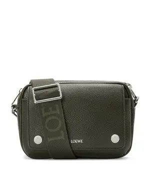 Loewe Small Leather Pebble Messenger Bag - Green