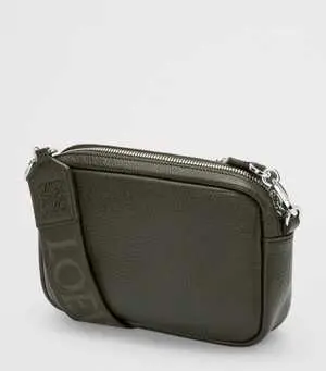 Loewe Small Leather Pebble Messenger Bag - Green