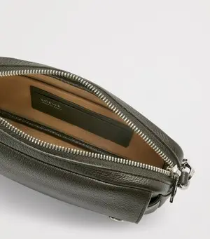 Loewe Small Leather Pebble Messenger Bag - Green