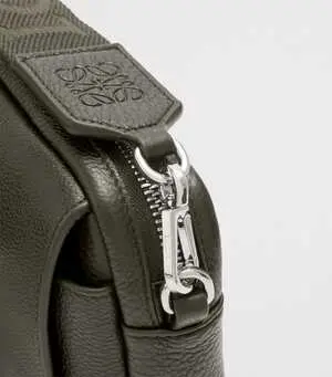 Loewe Small Leather Pebble Messenger Bag - Green