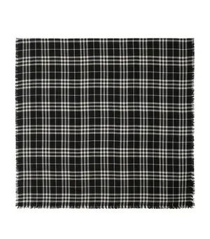 Burberry Cashmere-silk Check Scarf - Black