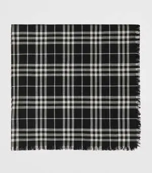 Burberry Cashmere-silk Check Scarf