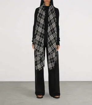 Burberry Cashmere-silk Check Scarf