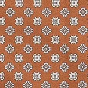 Canali Silk Tile Print Pocket Square - Brown