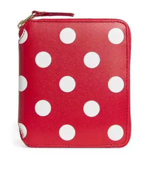 Comme Des Garçons Leather Polka-dot Zipped Wallet - Red