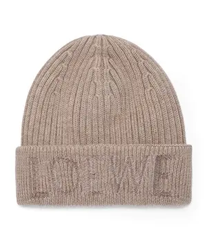 Loewe Wool Logo Beanie - Beige