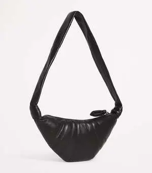 LEMAIRE Small Nappa Leather Croissant Bag - Brown